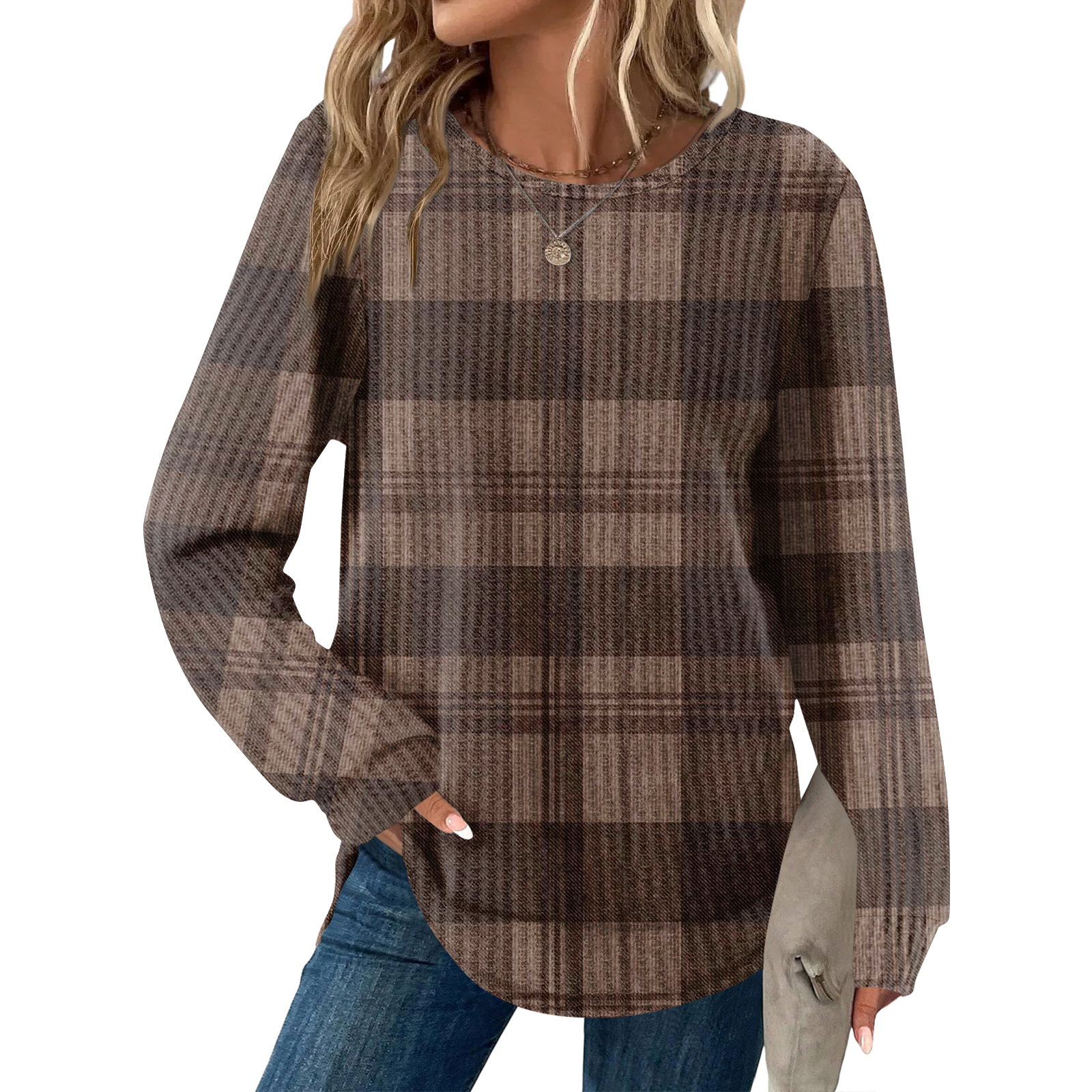 PEXLYCLU Waffle Long Sleeve Shirts for Women, Waffle Shirt, Womens ...