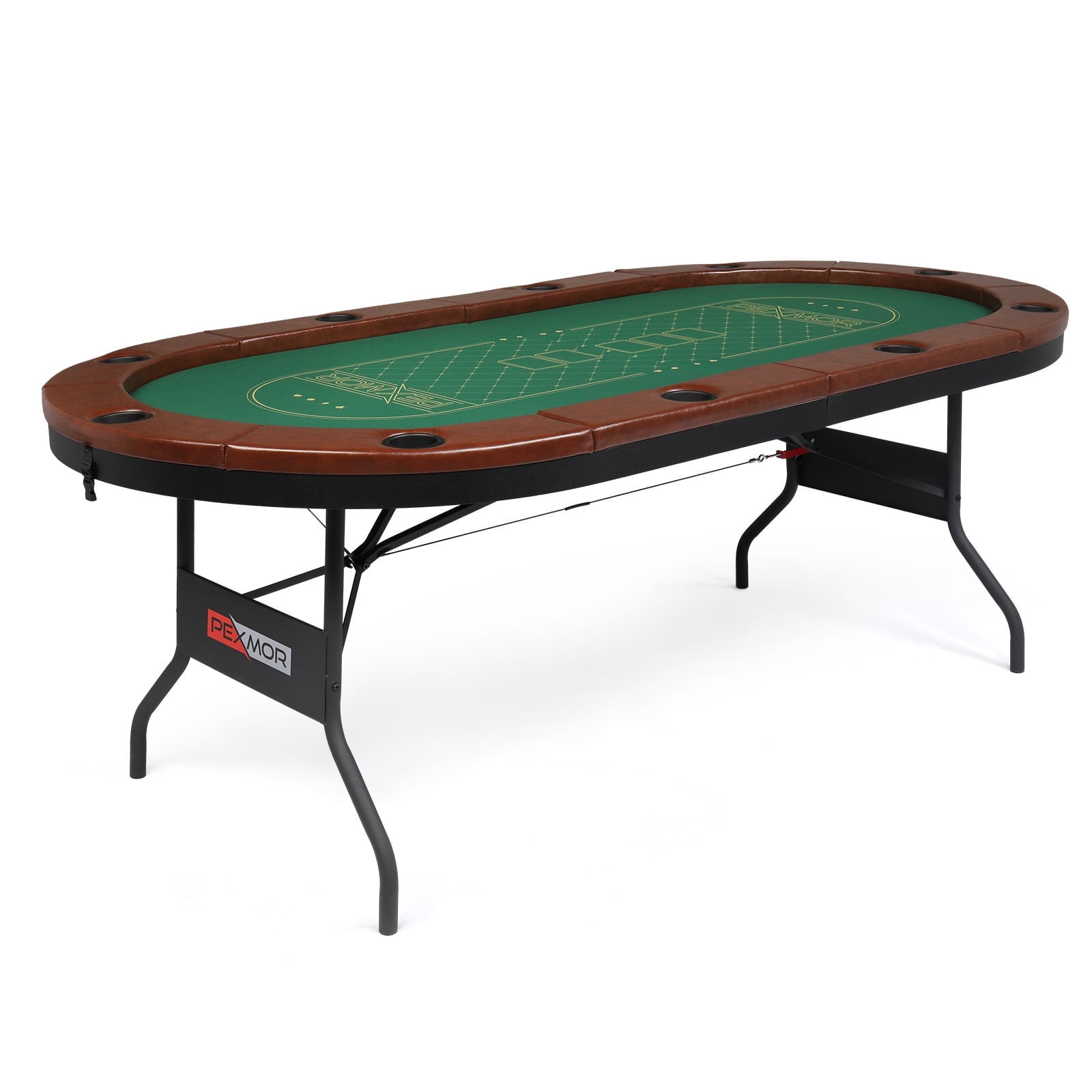 PEXMOR Portable 10-Player Poker Table - Foldable Casino-Grade With ...