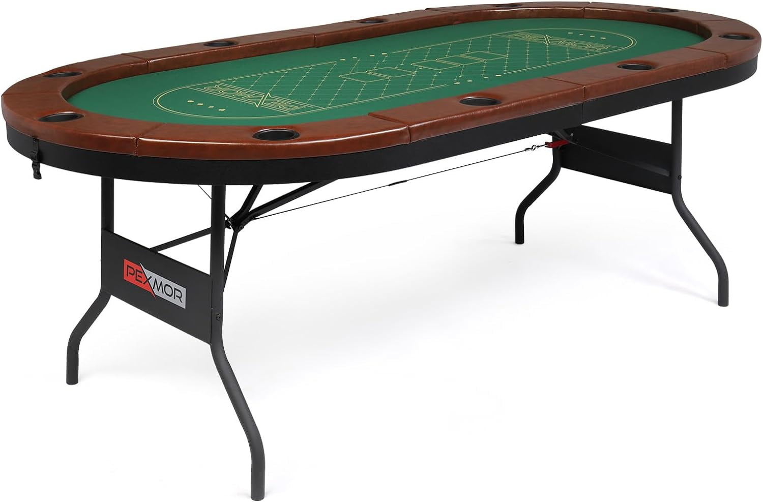 PEXMOR Foldable 10 Player Poker & Blackjack Table, Casino-Grade Felt ...