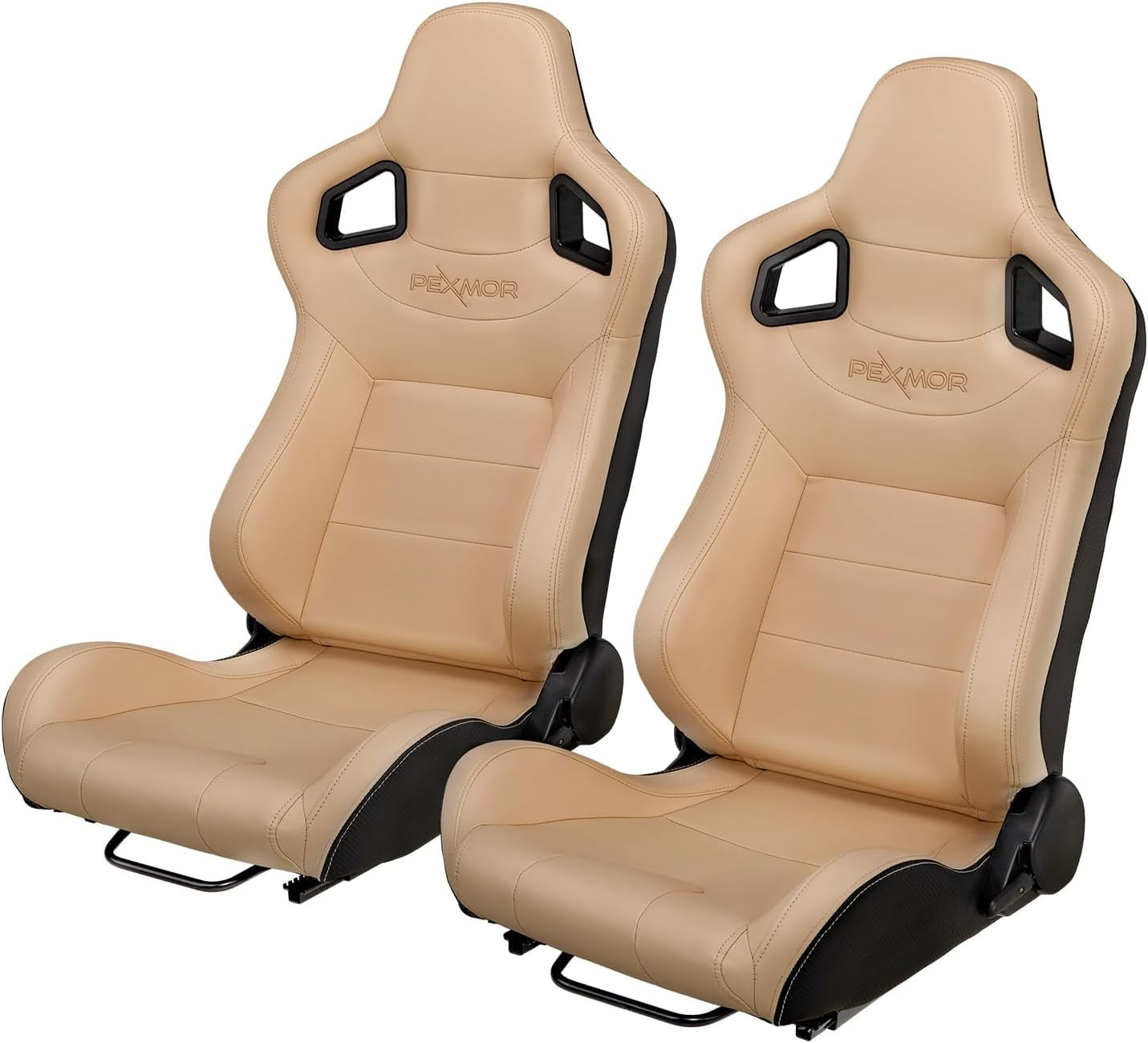PEXMOR 2 Pieces Universal Racing Seats With Imitation Fur & Carbon ...