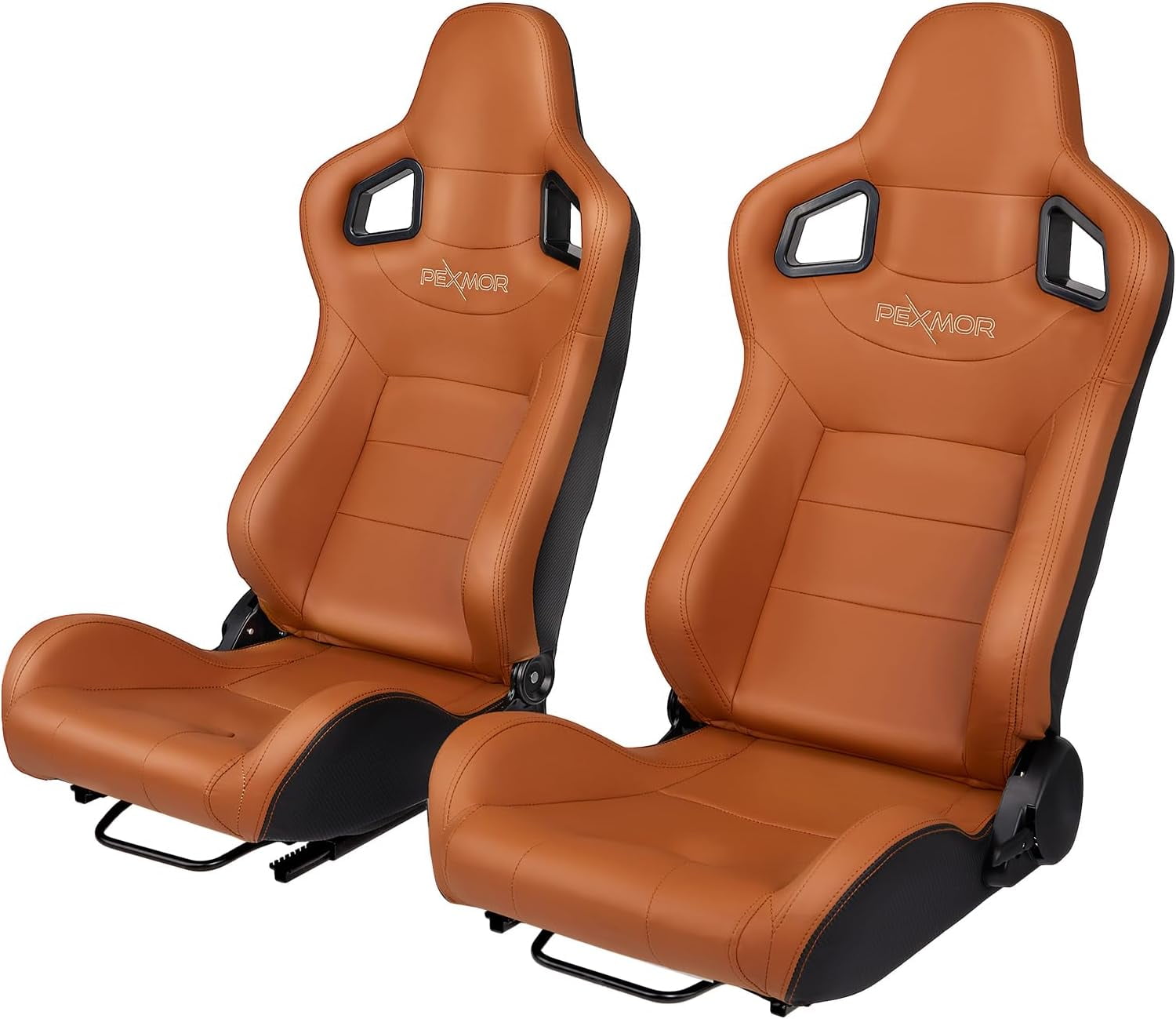 PEXMOR 2 Pieces Universal Racing Seats With PU & Carbon Leather ...