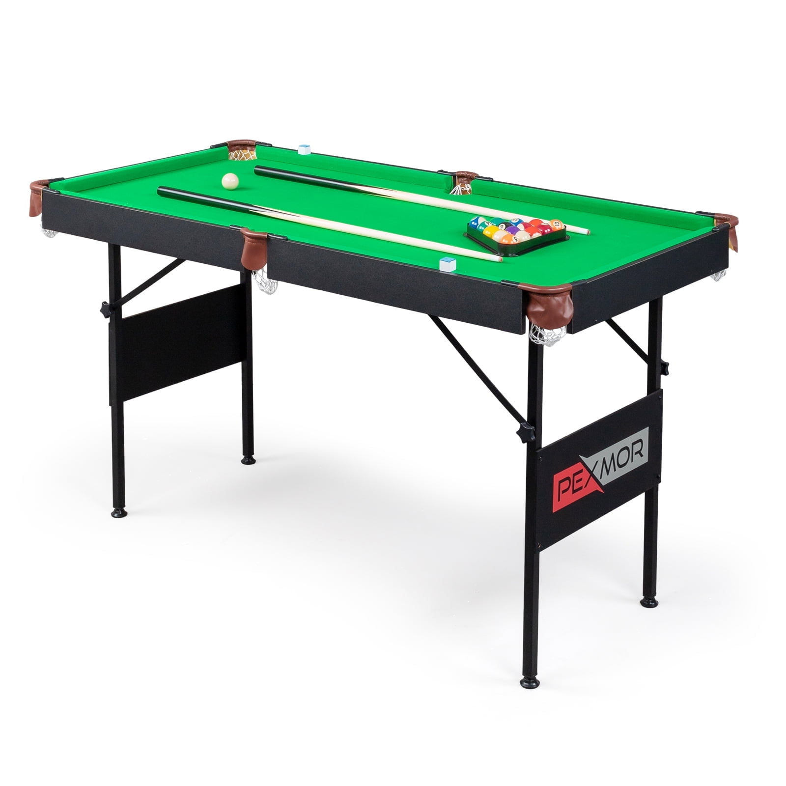 PEXMOR 4.5ft Foldable Pool Table, Portable for Kids & Adults, Indoor ...