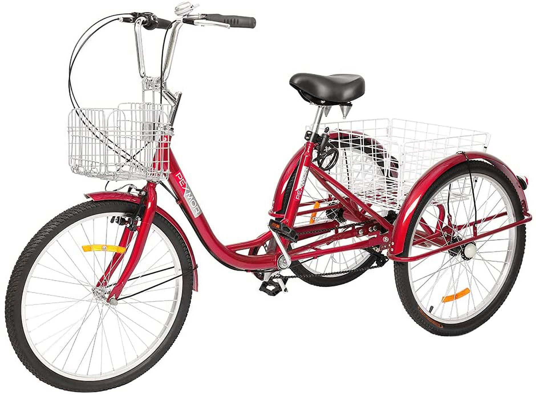 PEXMOR 7-Speed Adult Tricycle, 24/26 Inch 3-Wheel Bike with Foldable ...