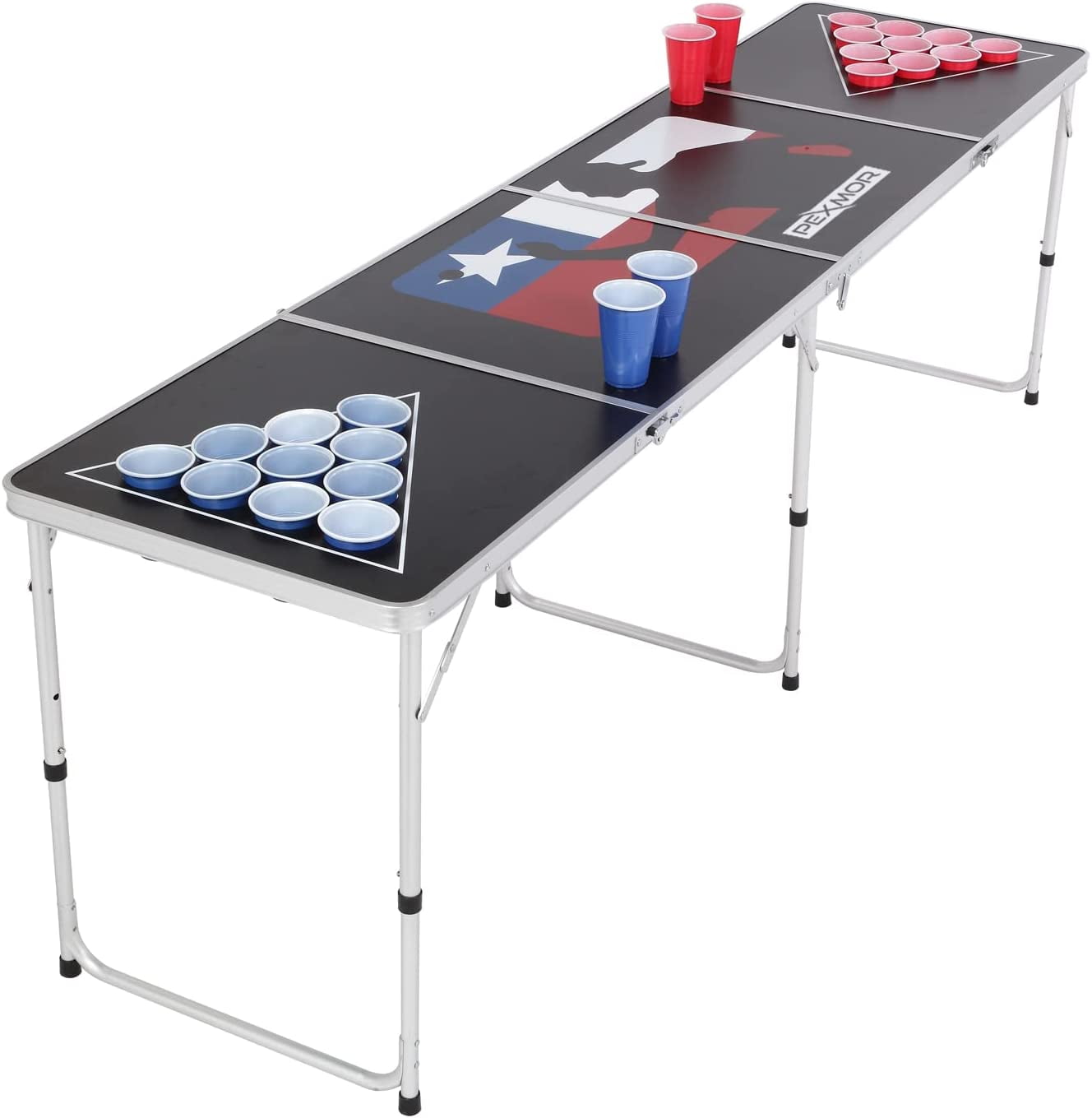 PEXMOR Beer Pong Table, 8FT Foldable Pong Table, Portable Beer Pong ...