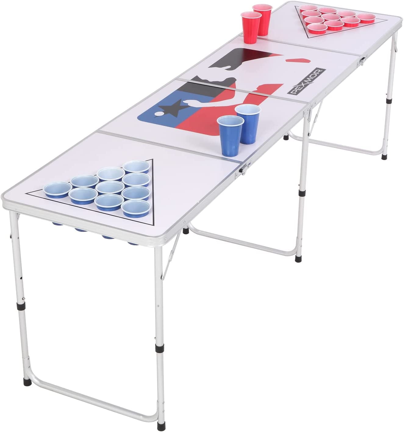 PEXMOR Beer Pong Table, 8FT Foldable Pong Table, Portable Beer Pong ...