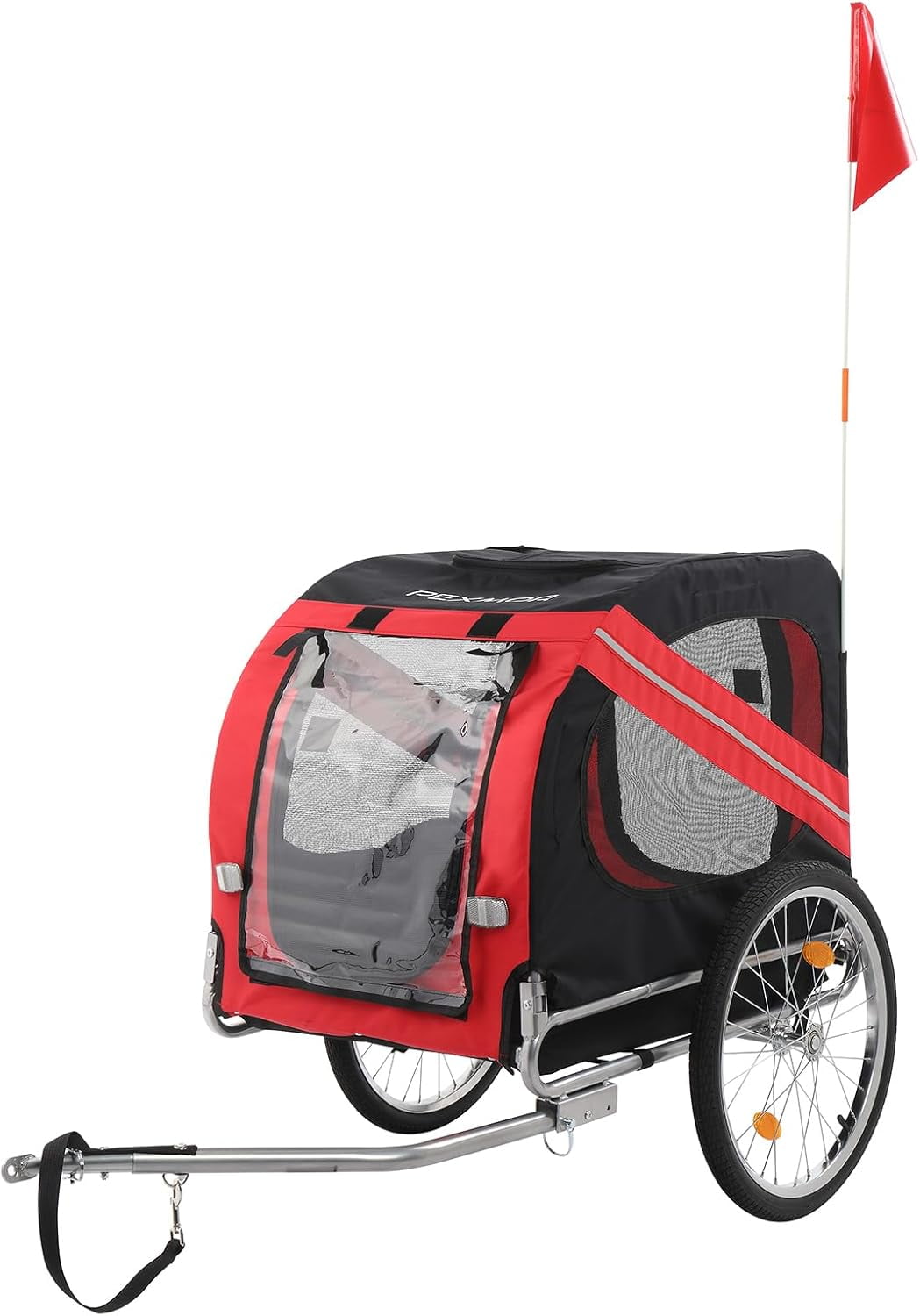 PEXMOR Dog Bike Trailer - Folding Pet Cart w/Universal Hitch, Cargo ...