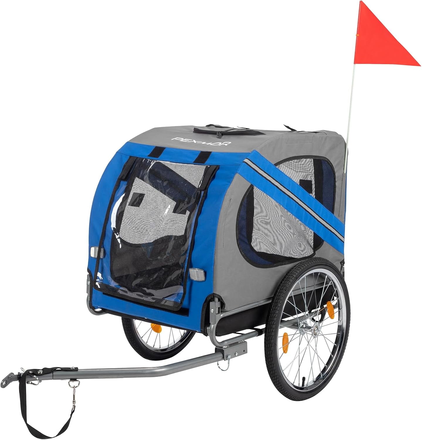 PEXMOR Dog Bike Trailer - Folding Pet Cart w/Universal Hitch, Cargo ...