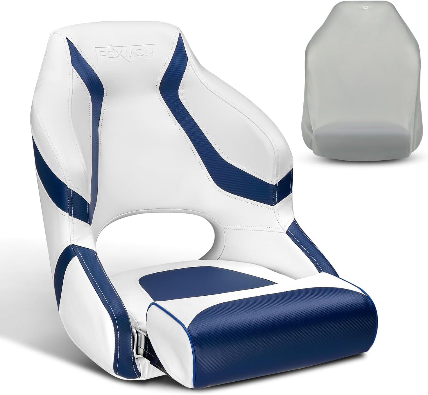 PEXMOR High Back Sport Flip Up Boat Seat with Waterproof Cover ...