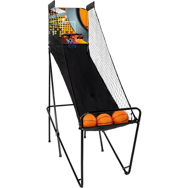 PEXMOR Foldable Arcade Electronic Scoring Basketball Game w/ 3 Balls ...