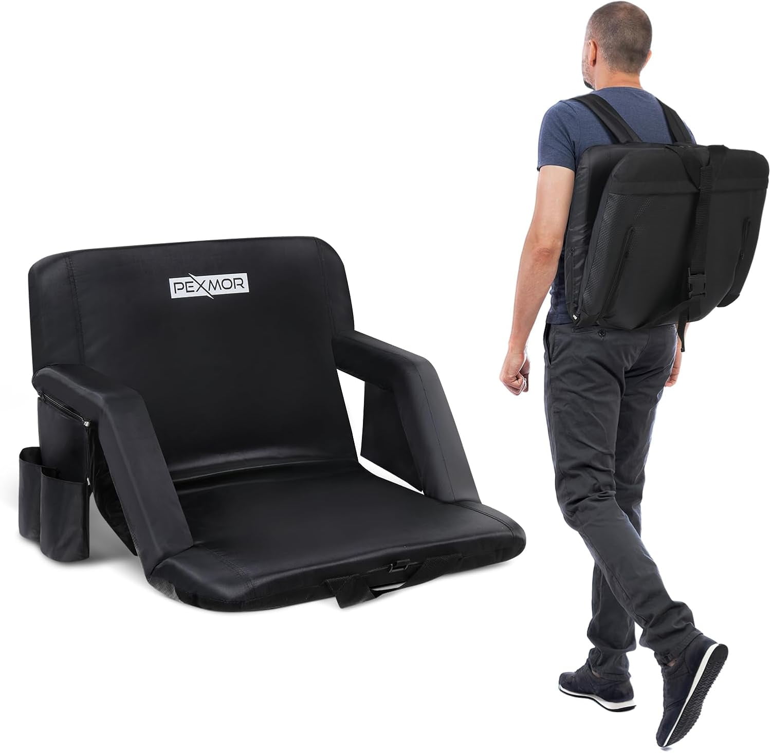 PEXMOR Folding Stadium Seats for Bleachers w/Back Support,Bleacher ...