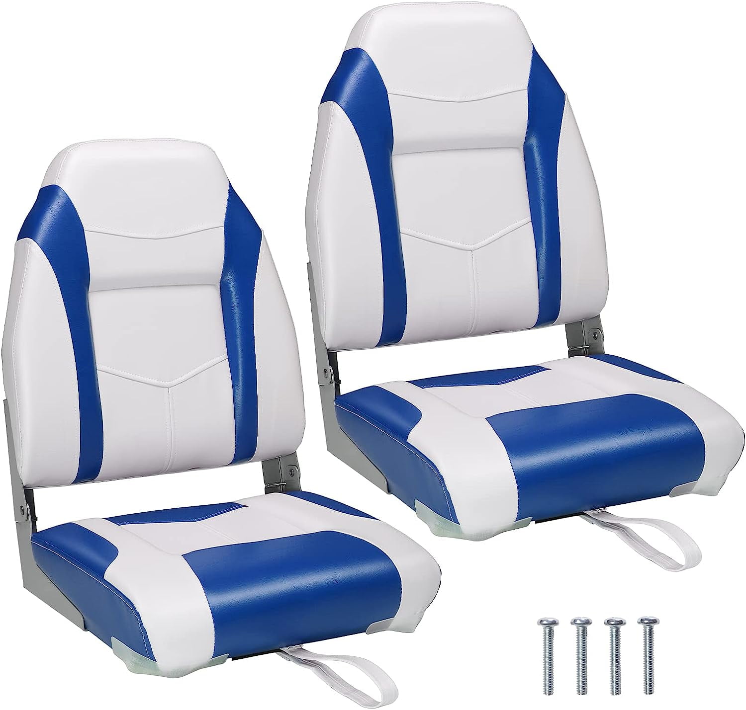 PEXMOR Folding Boat Seats 2-Pack, Low/High Back, Cushioned, Waterproof ...