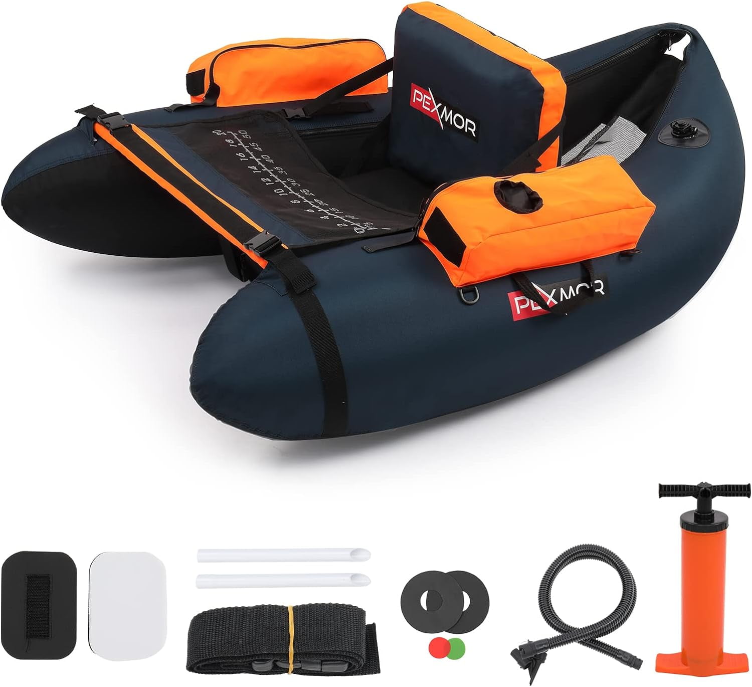 PEXMOR Inflatable Fishing Float Tube, Float Tubes for Fishing w/Rod Holder | Fish Ruler | Pump ...