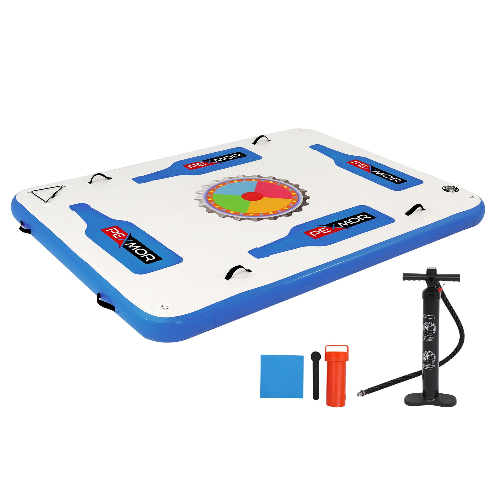 PEXMOR Inflatable Floating Dock, 8ft Inflatable Water Platform Swim ...