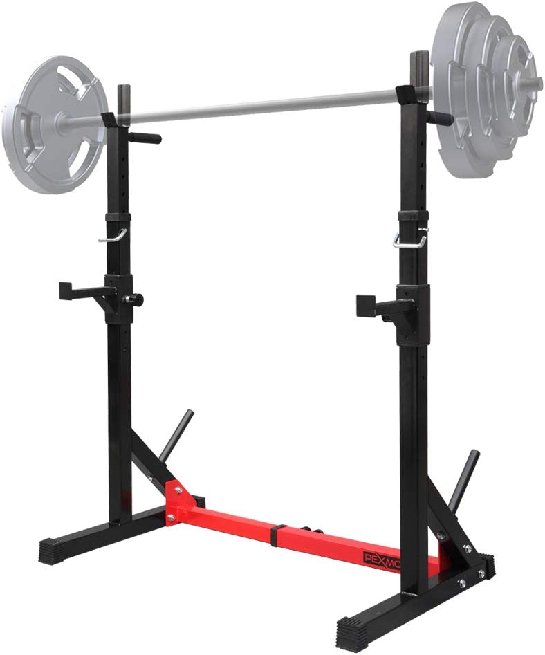 PEXMOR Multi-function Barbell Rack Squat Stand with Barbell Plate Rack ...