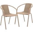 PEXMOR PE Rattan Outdoor Dining Chairs Set of 2, Plastic Stackable ...