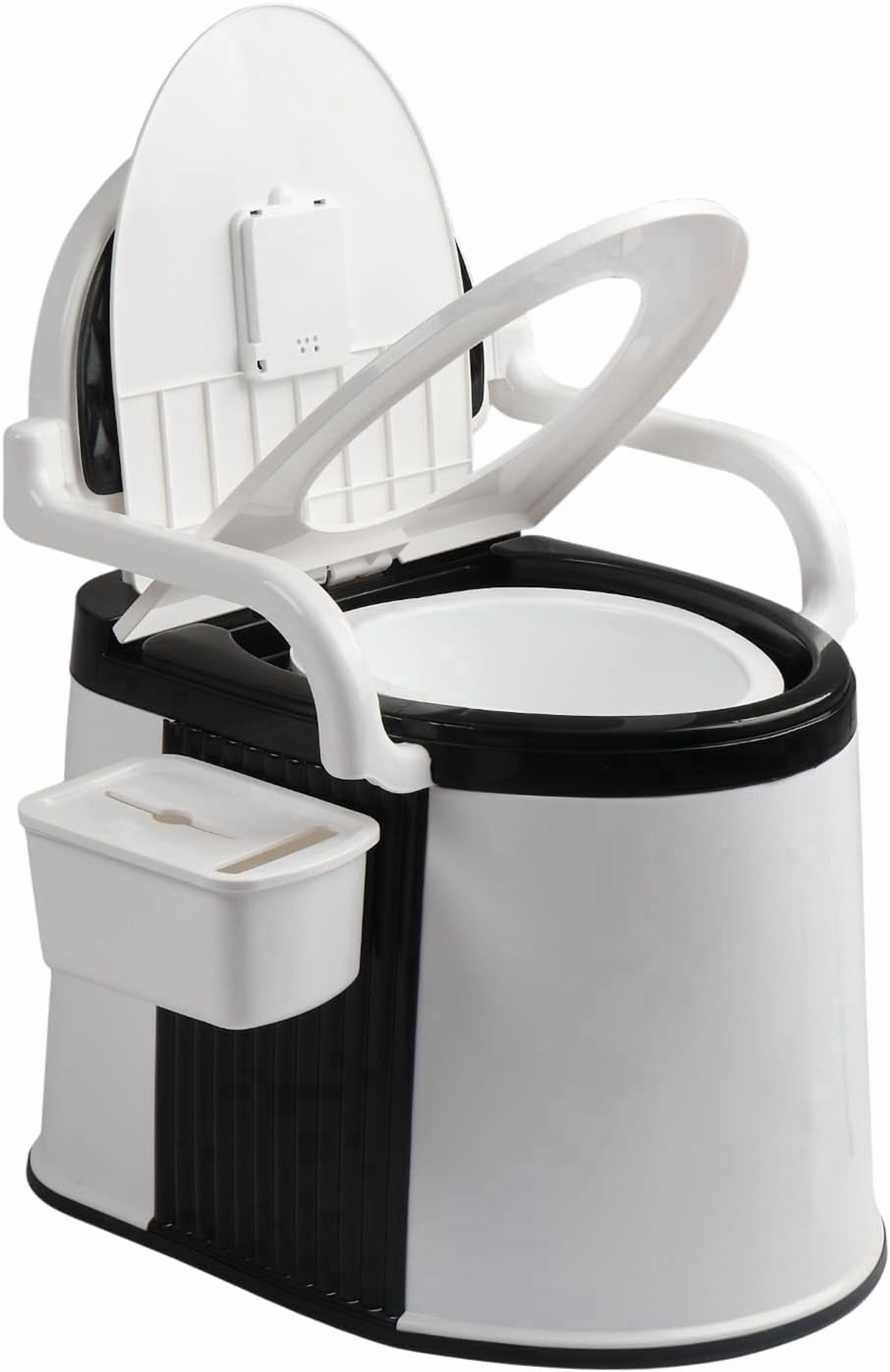 PEXMOR Portable Toilet with Back & Handrail, 5 Gallon Bucket Inner ...