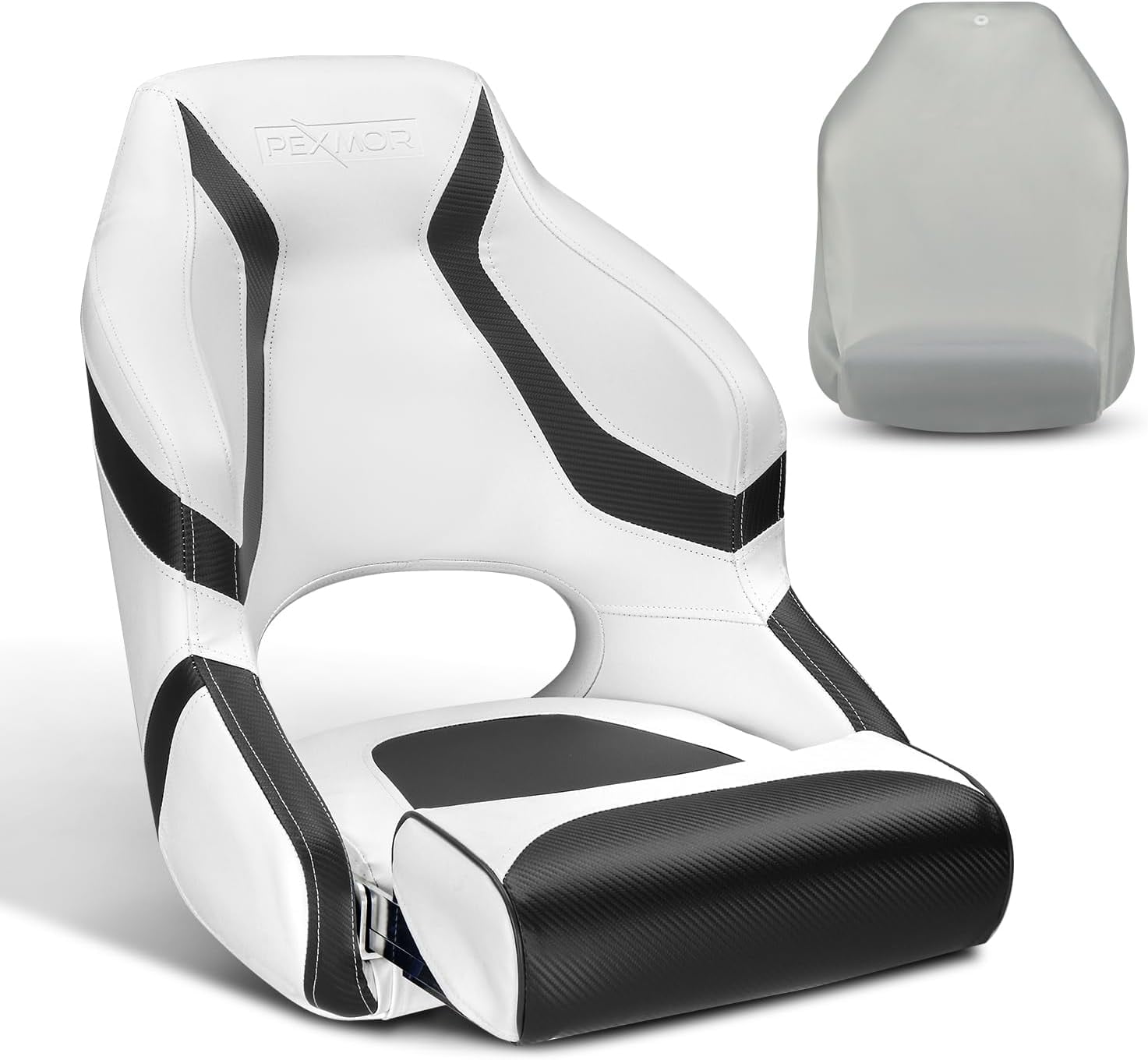 PEXMOR Sport Boat Seat, Premium Low Back Flip-Up, Waterproof with Cover ...