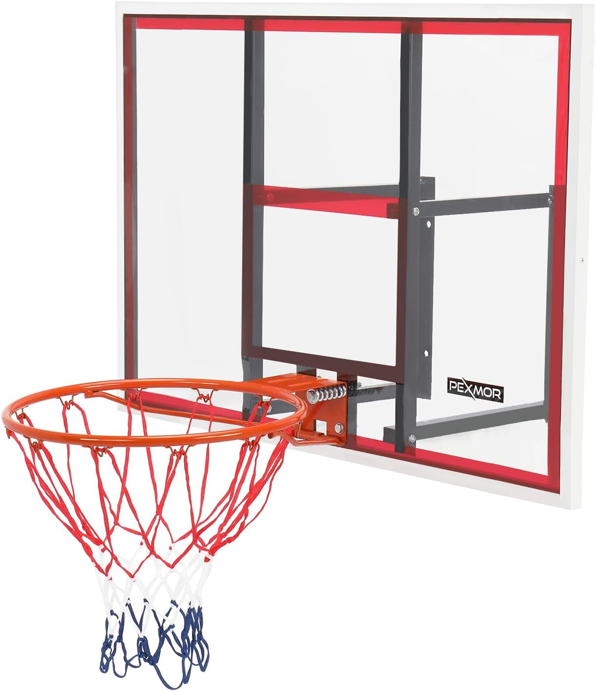 PEXMOR Wall-Mount Basketball Backboard Hoops & Goals Rim Combo Kit ...
