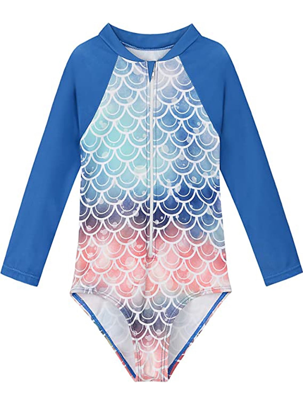 PEYAN 2-8T Toddler Little Girls Zipper Long Sleeve Rash Guard One Piece ...
