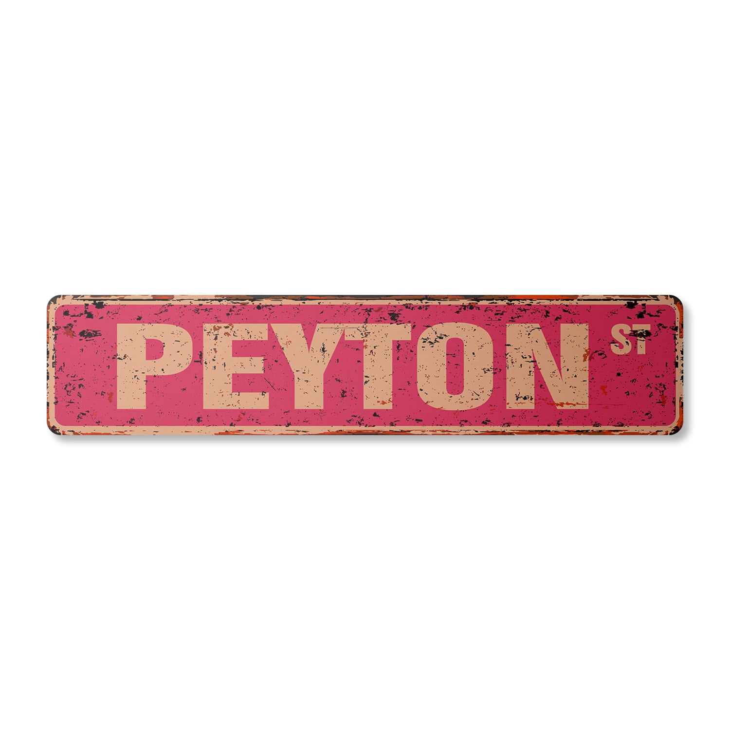 PEYTON Vintage Plastic Street Sign Childrens Name Room Sign | Indoor ...