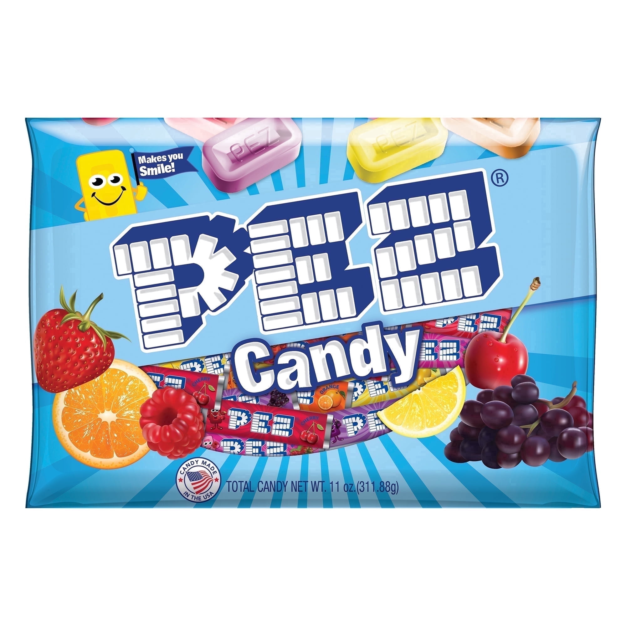 PEZ Assorted Fruit Candy Refill Rolls, 11 oz Bag, All Flavors, Gluten ...