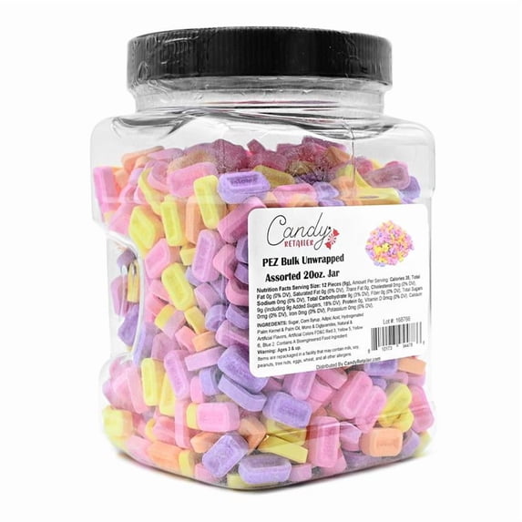 PEZ Bulk Unwrapped Candy Refill 20oz Jar (Assorted) - Walmart.com