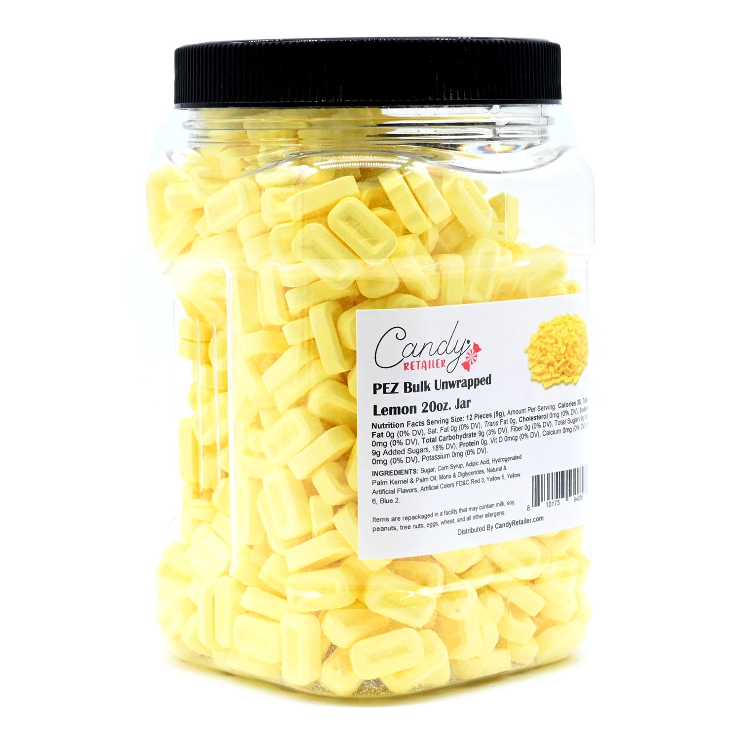 PEZ Bulk Unwrapped Candy Refill 20oz Jar (Lemon) - Walmart.com