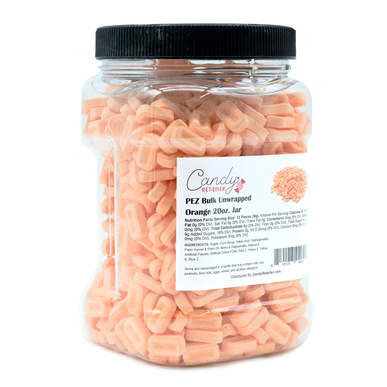 PEZ Bulk Unwrapped Candy Refill 20oz Jar (Orange) - Walmart.com