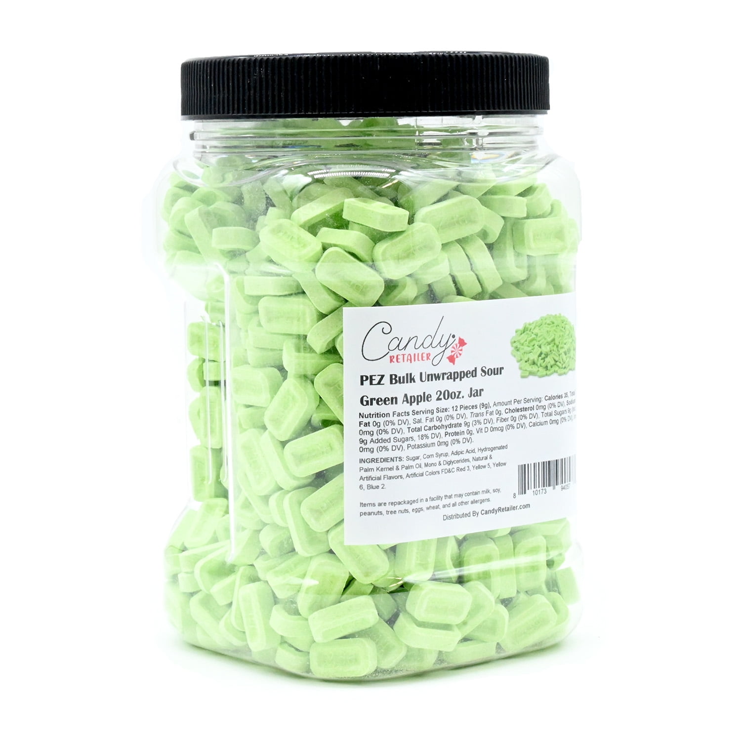 PEZ Bulk Unwrapped Candy Refill 20oz Jar (Sour Green Apple) - Walmart.com
