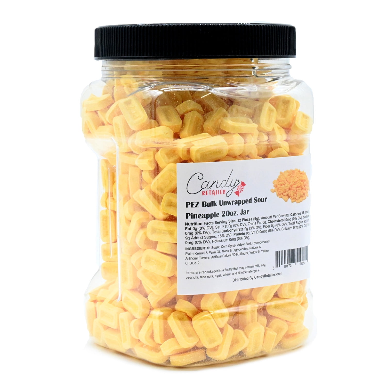PEZ Bulk Unwrapped Candy Refill 20oz Jar (Sour Pineapple) - Walmart.com