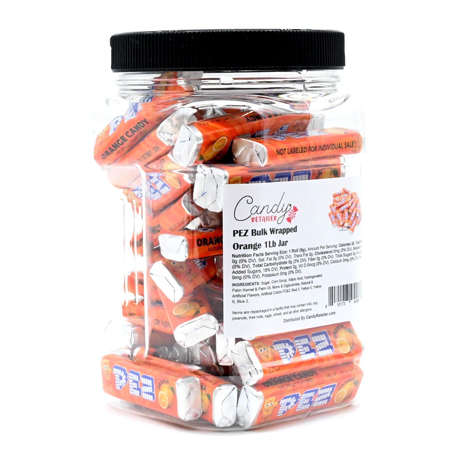 PEZ Bulk Wrapped Candy Refill 1Lb Jar (Orange) - Walmart.com