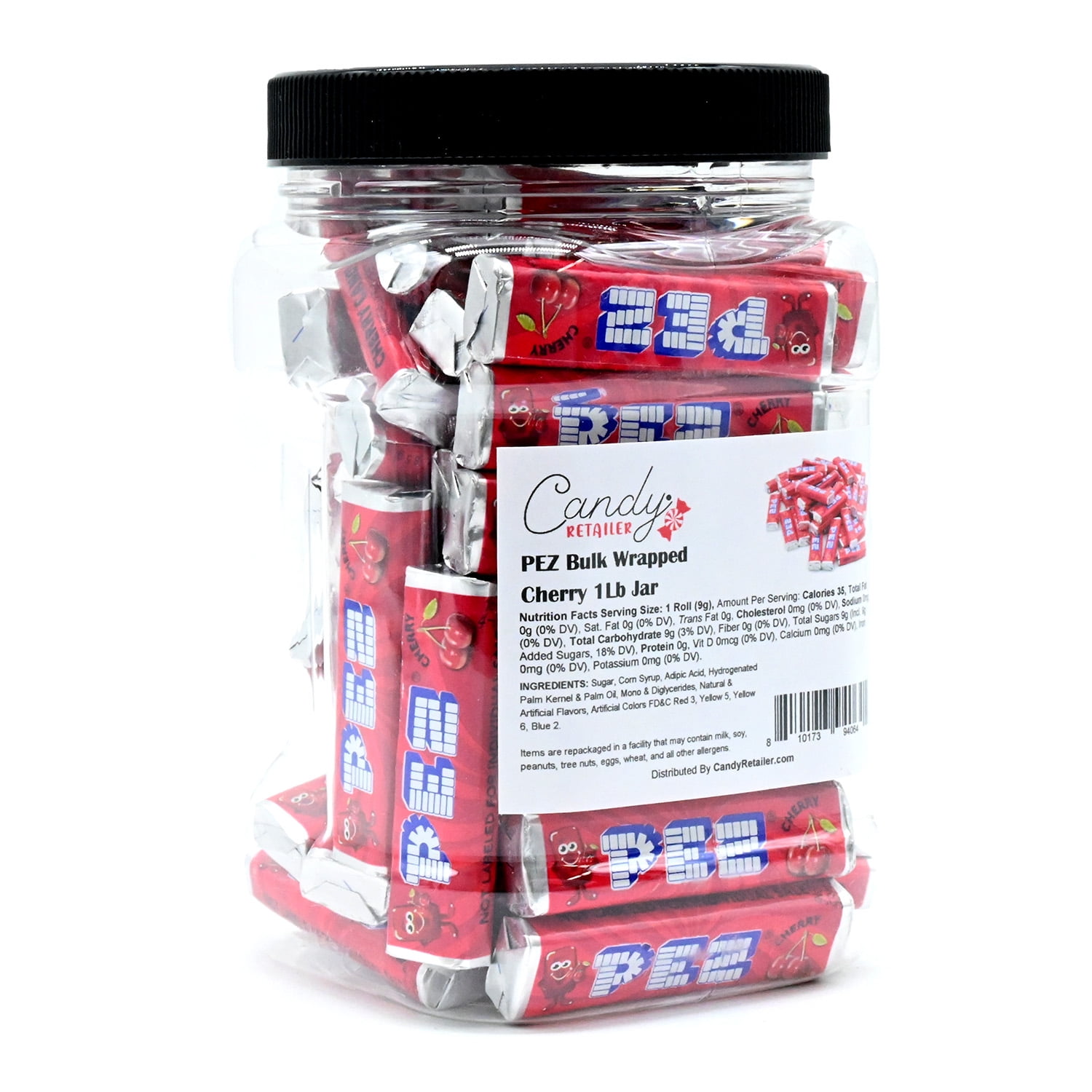 PEZ Bulk Wrapped Candy Refill 1Lb Jar (Cherry) - Walmart.com