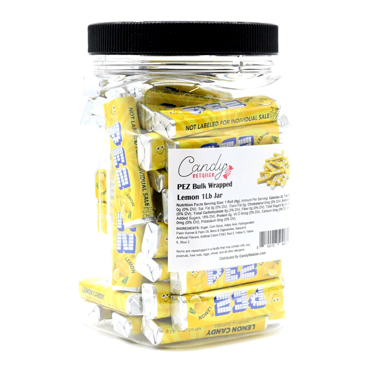 PEZ Bulk Wrapped Candy Refill 1Lb Jar (Lemon) - Walmart.com