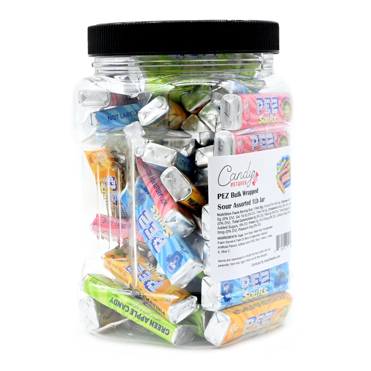 PEZ Bulk Wrapped Candy Refill 1Lb Jar (Sour Assorted) - Walmart.com