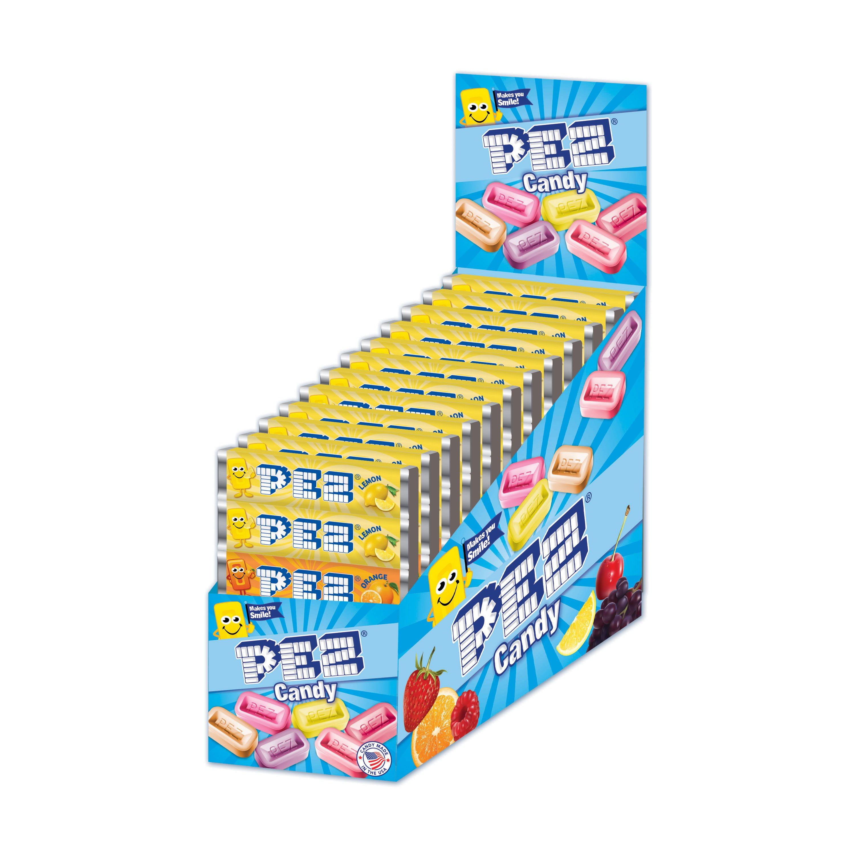 PEZ Candy 6-Pack Assorted Fruit Candy Rolls, 20.88 oz, 1 Box of 12 ...