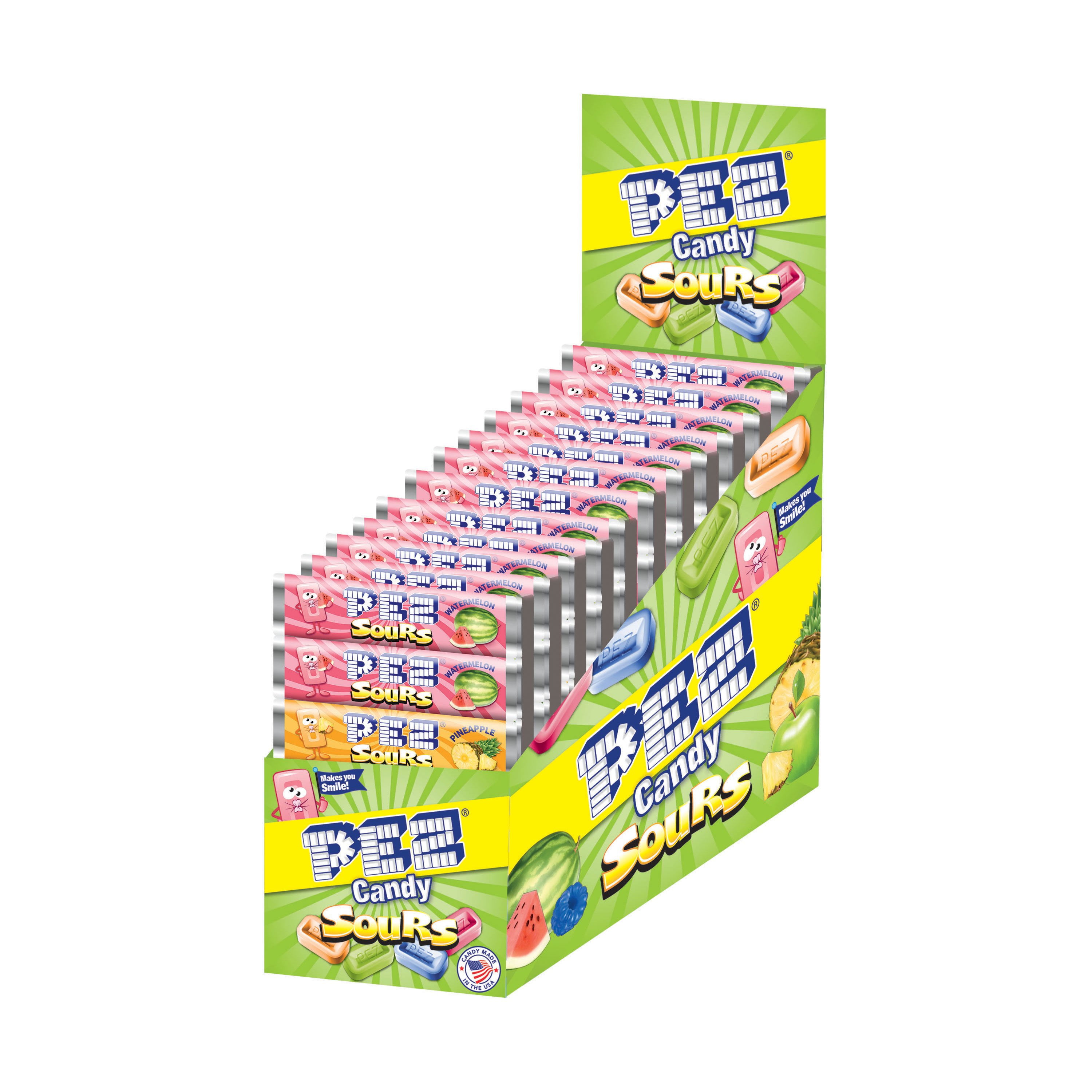 PEZ Candy 6-Pack Sours Candy Rolls, 20.88 oz, 1 Box of 12 - Walmart.com