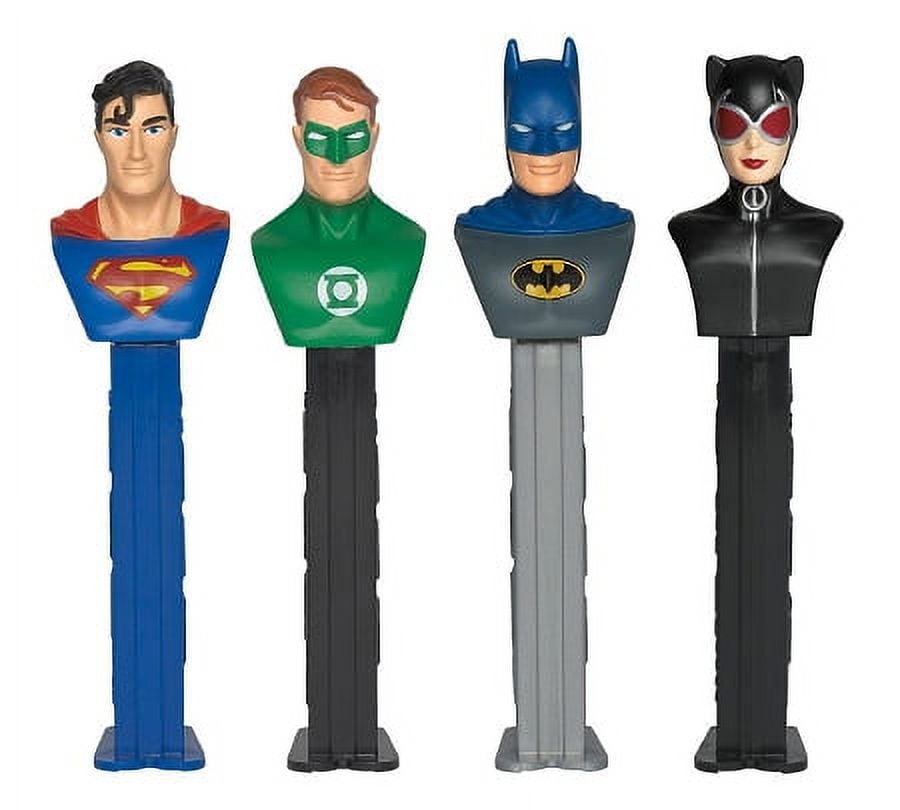 PEZ Candy DC Comics Assortment, 1 Candy Dispenser Plus 3 Rolls Assorted ...