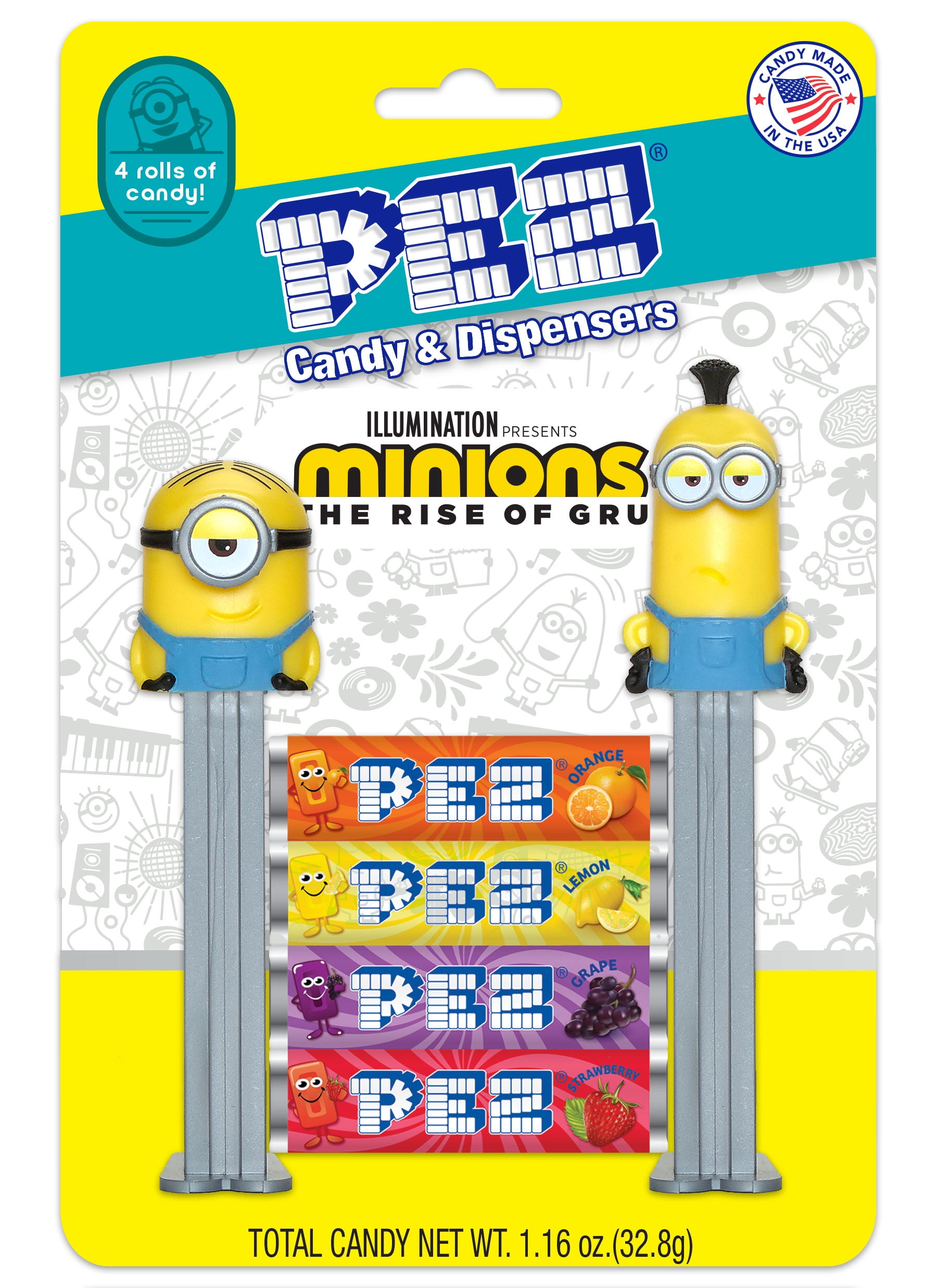 PEZ Candy Despicable Me 2 Dispensers Plus 4 Rolls Assorted Fruit Candy ...