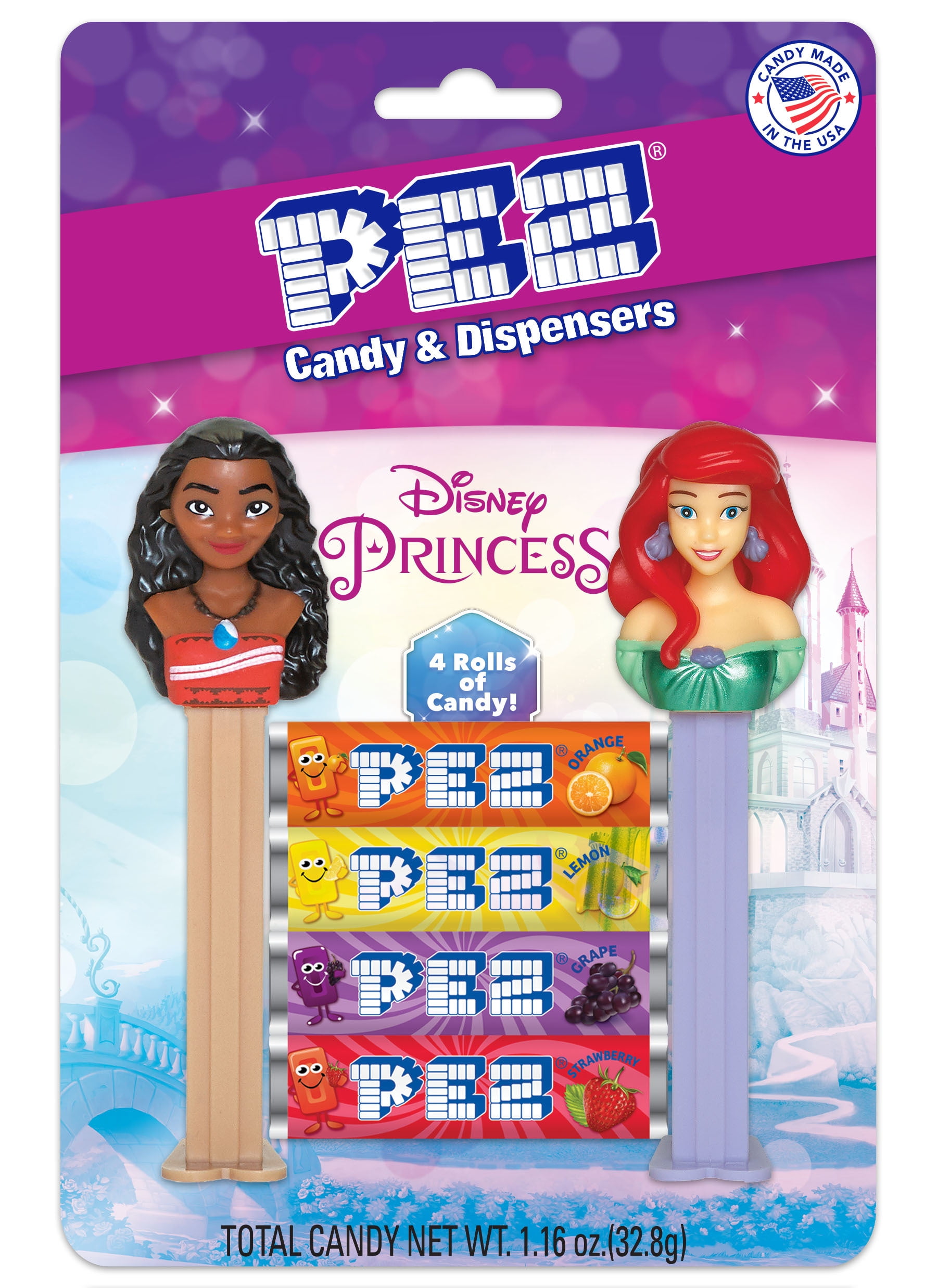 PEZ Candy Disney Princesses 2 Dispensers Plus 4 Rolls Assorted Fruit ...