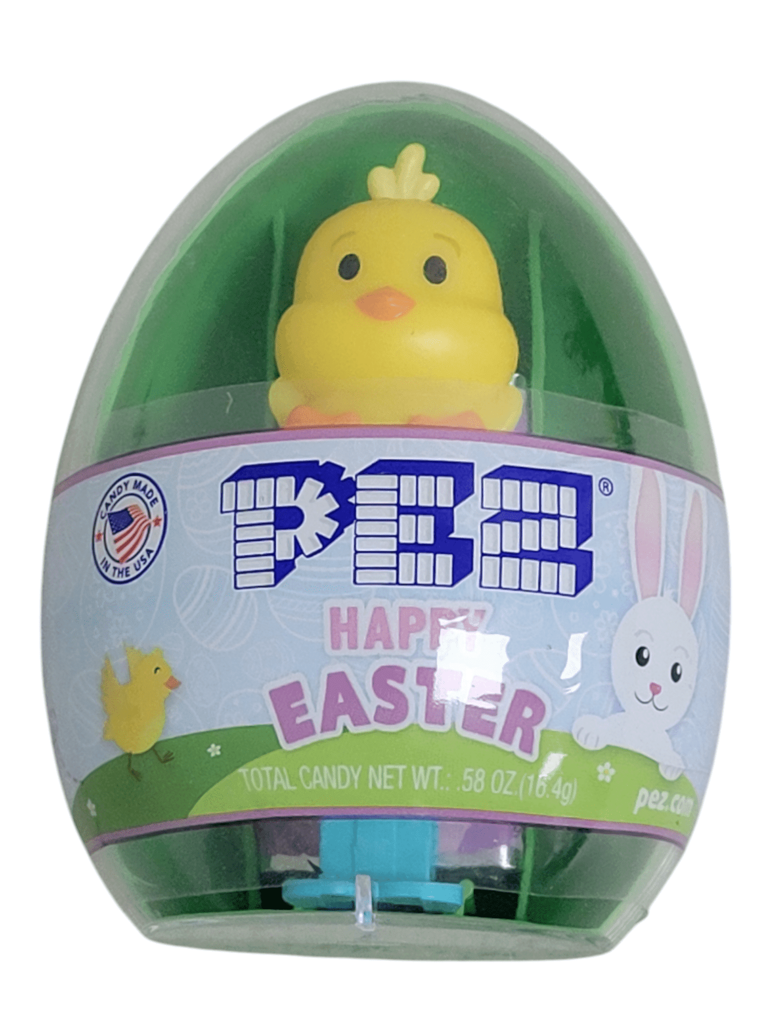 PEZ Candy Easter Egg Green with Chick, 1 Mini Dispenser Plus 2 Rolls ...