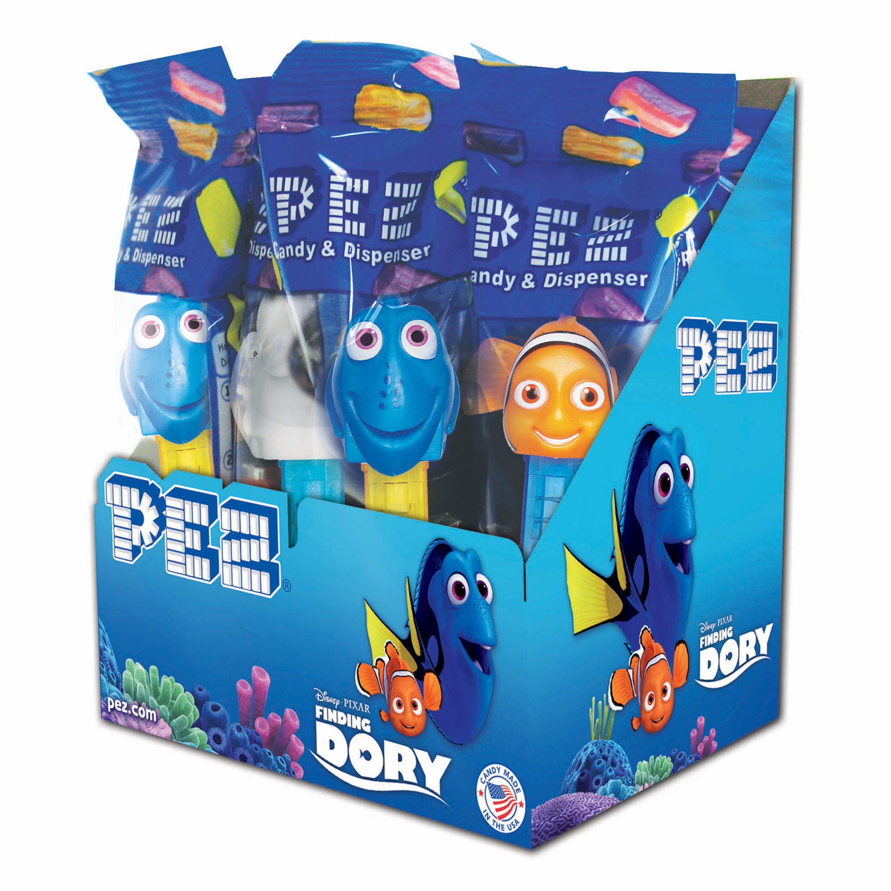 PEZ Candy Finding Dory Assortment, 1 Candy Dispenser Plus 2 Rolls ...