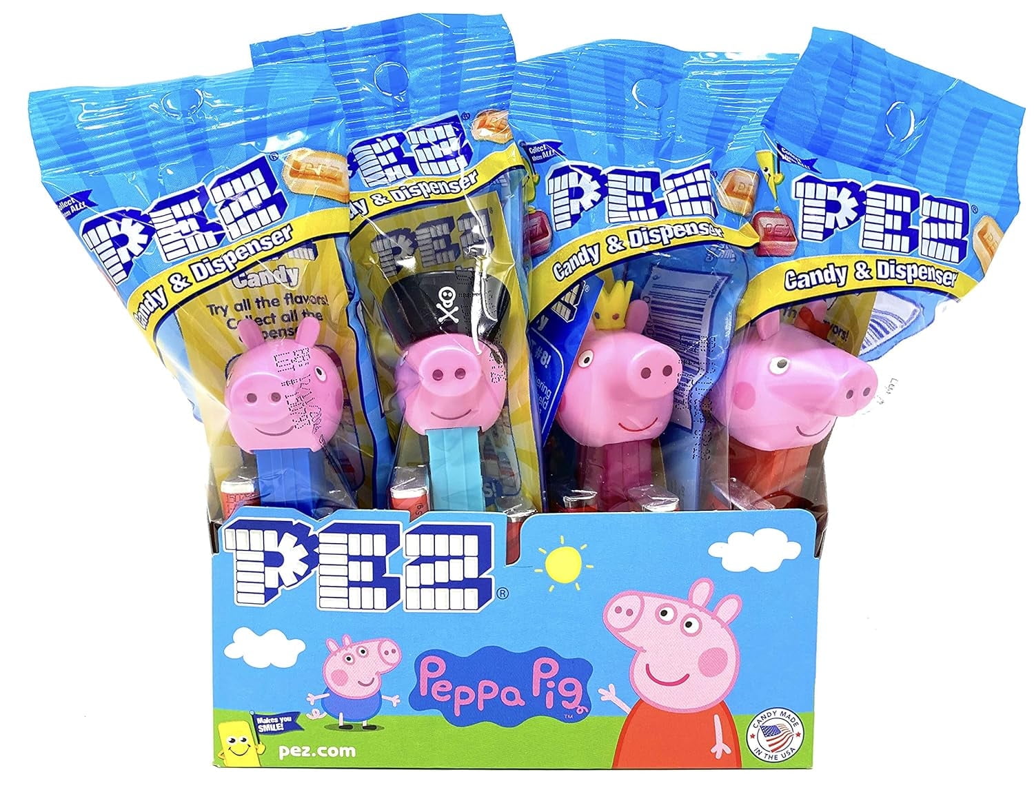 PEZ Candy Peppa Pig Candy Assortment, 1 Candy Dispenser Plus 2 Rolls ...