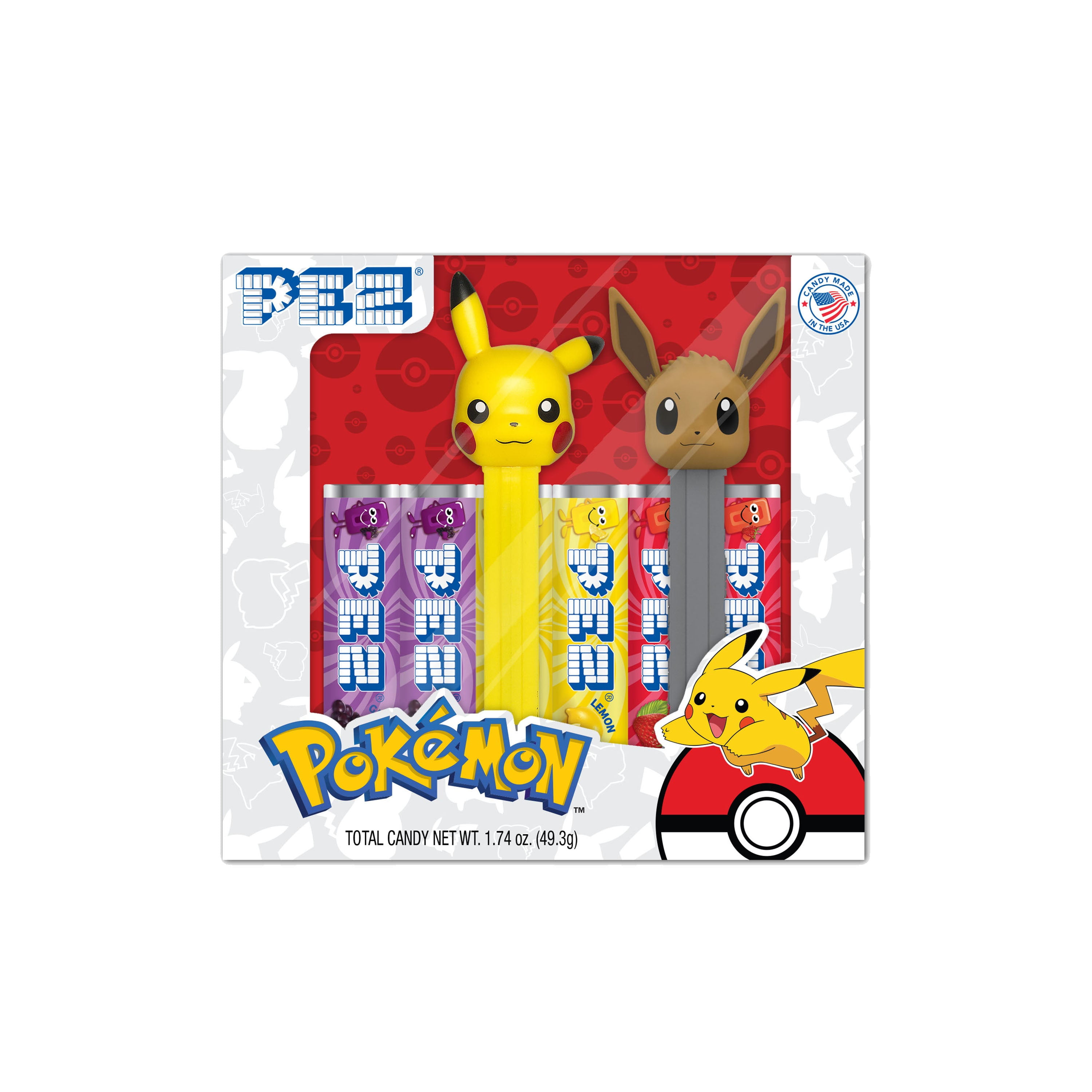 PEZ Candy Pokemon Twin Pack, 2 Candy Dispensers Plus 6 Rolls Assorted ...