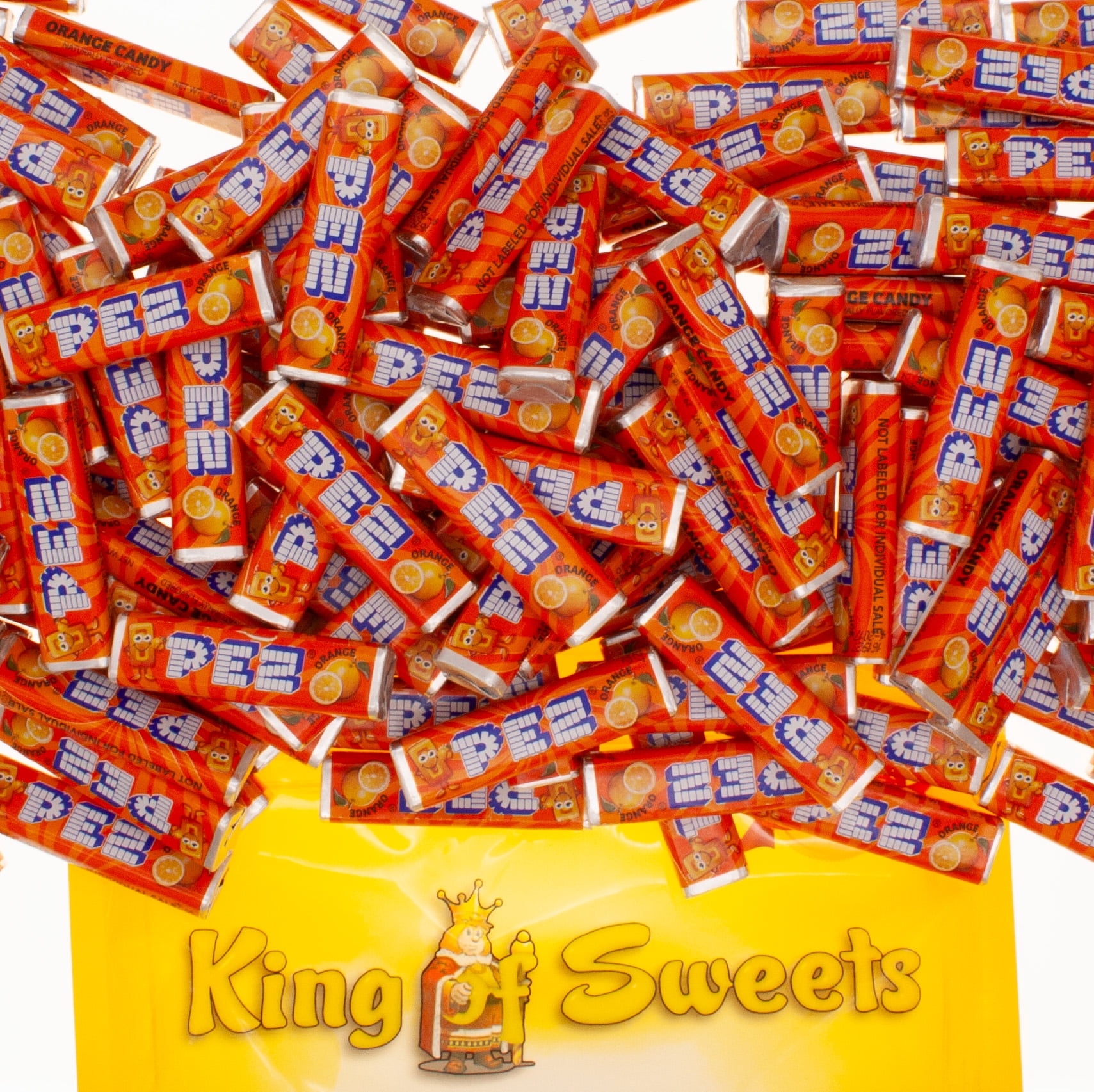 PEZ Candy Refills Orange Flavored Candy Pack 1 Pound Bulk Wrapped ...