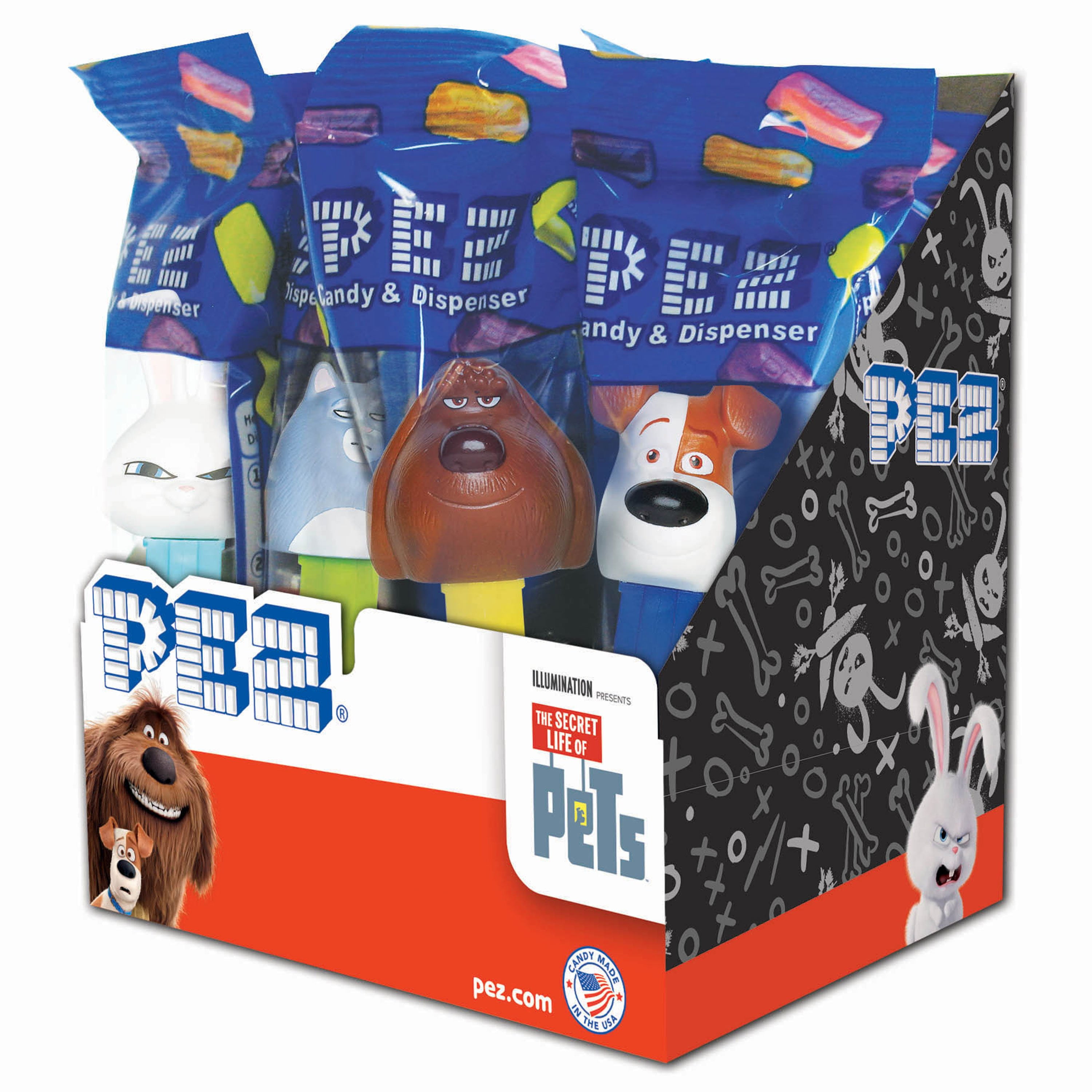 PEZ Candy Secret Life of Pets Assortment, 1 Candy Dispenser Plus 2 ...