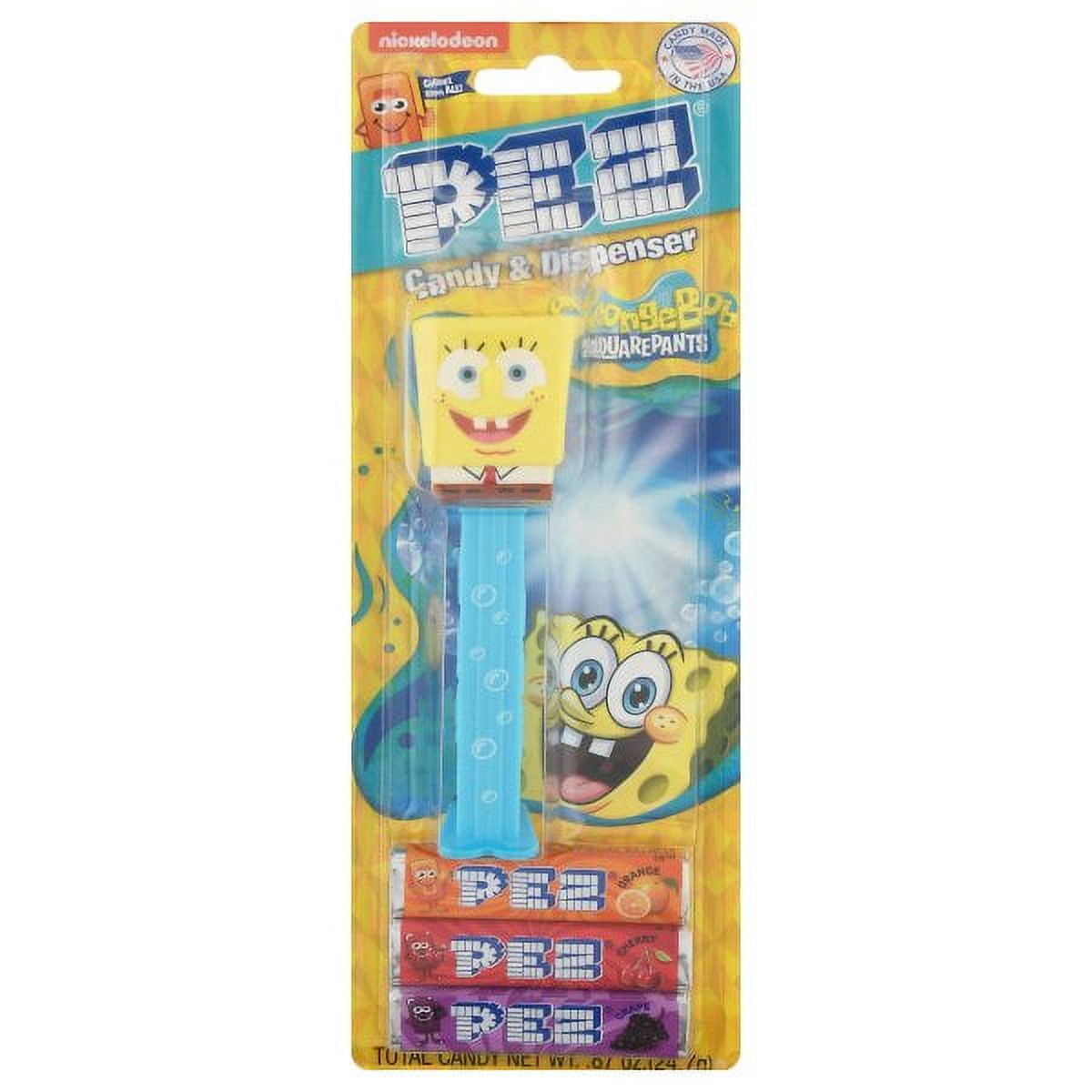 PEZ Candy SpongeBob SquarePants Dispenser with 3 Assorted Fruit Candy ...