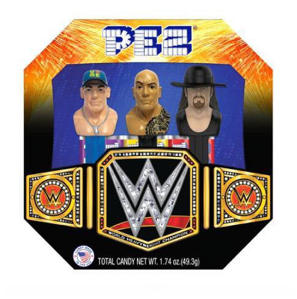 PEZ Candy WWE Superstars Gift Set, 3 Candy Dispensers Plus 6 Rolls ...