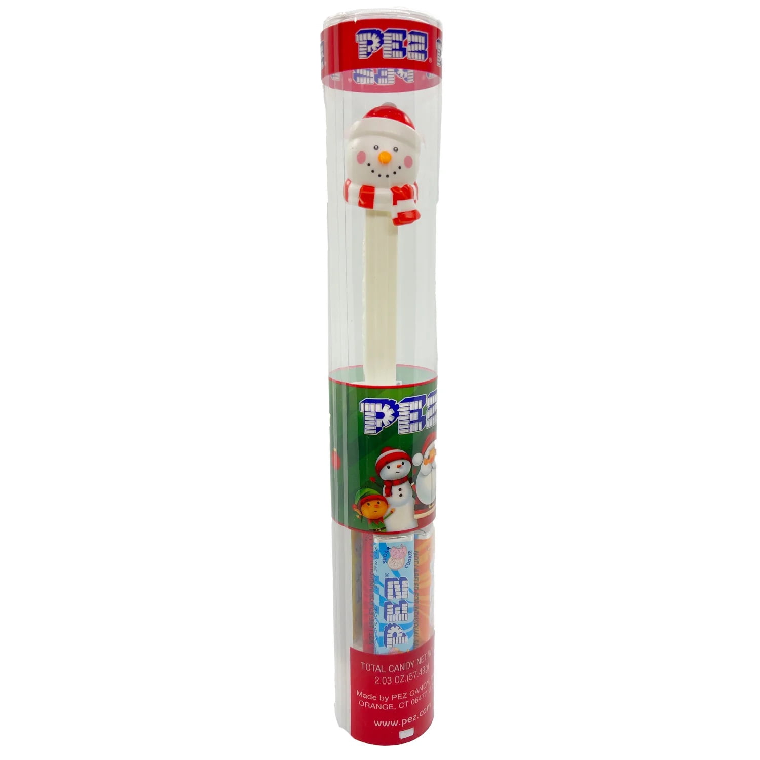 PEZ Christmas Collection Christmas Holiday Candy Dispenser Tube, 7 ...