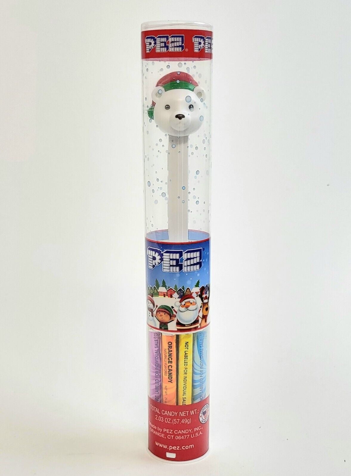 PEZ Christmas Collection Christmas Holiday Candy Dispenser Tube, 7 ...