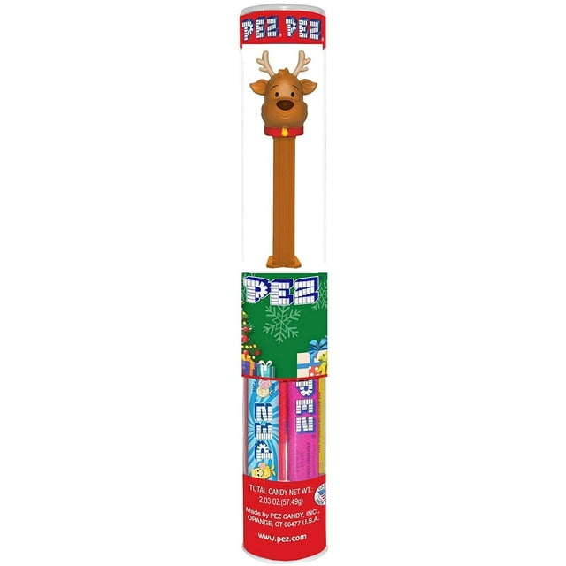 PEZ Christmas Collection Christmas Holiday Candy Dispenser Tube, 7 ...